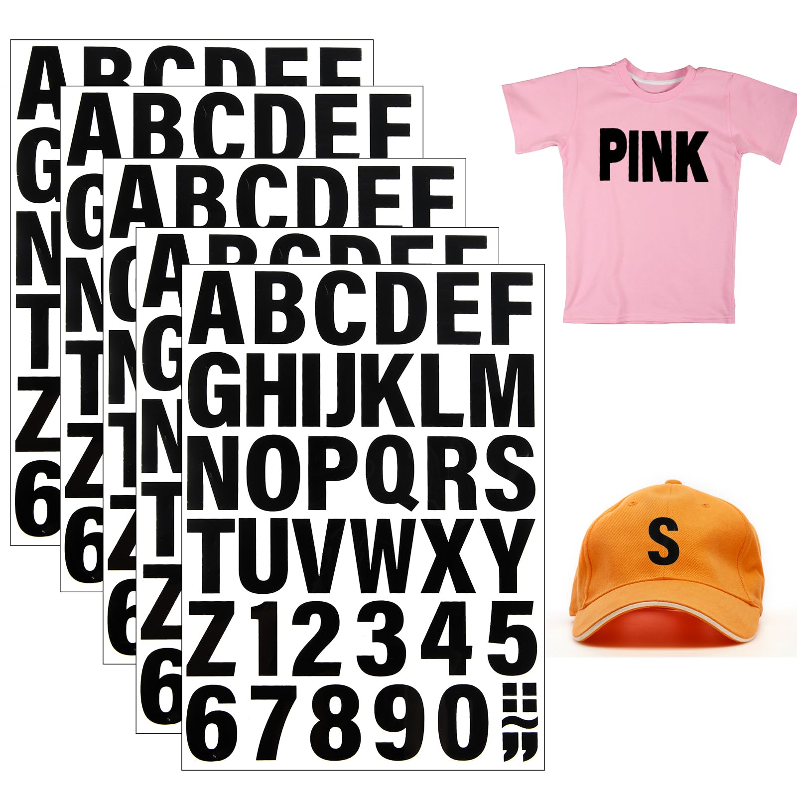 Mua 5 Sheets 215 Pieces Iron on Letters and Numbers for Clothing, 2 ...