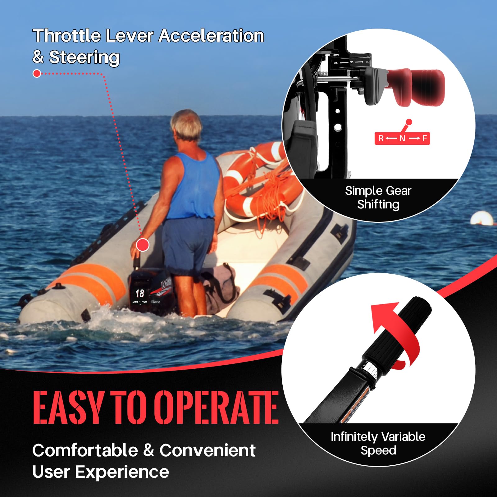 Mua DNYSYSJ Hangkai Outboard Motor, 2 Stroke 18HP Short Shaft Outboard ...