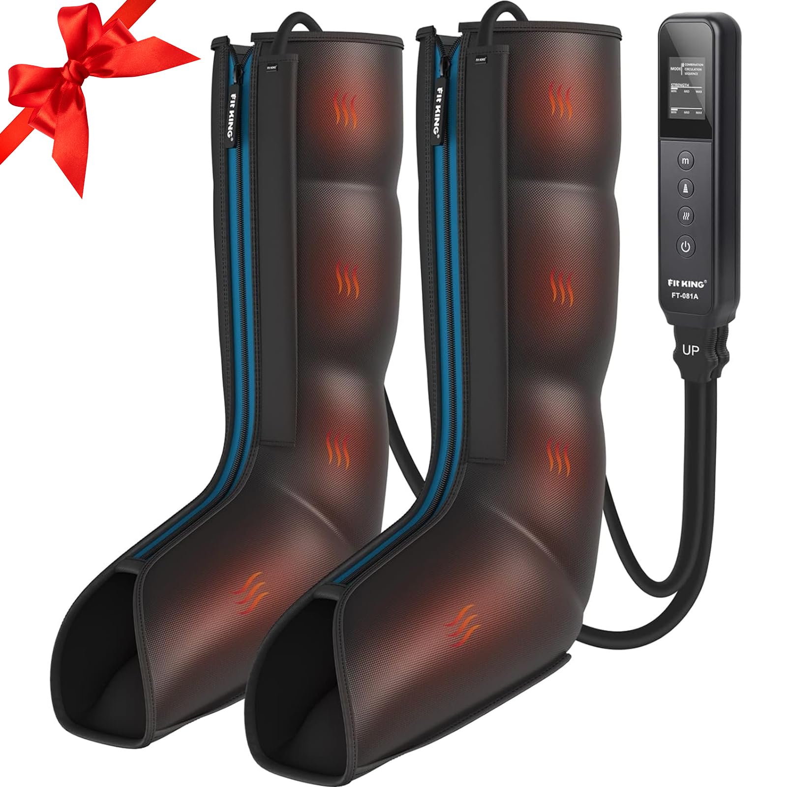 FIT KING Leg Massager with Heat - Upgraded Leg Compression Massager for ...