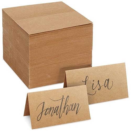 Juvale 200 Pack Kraft Paper Place Cards for Table Setting - Blank Name ...