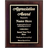 Amazon.com : Appreciation Plaque 8x10 - Personalized Award, Customize ...