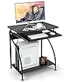 Amazon.com: Tangkula Small Computer Desk with Keyboard Tray, Home ...