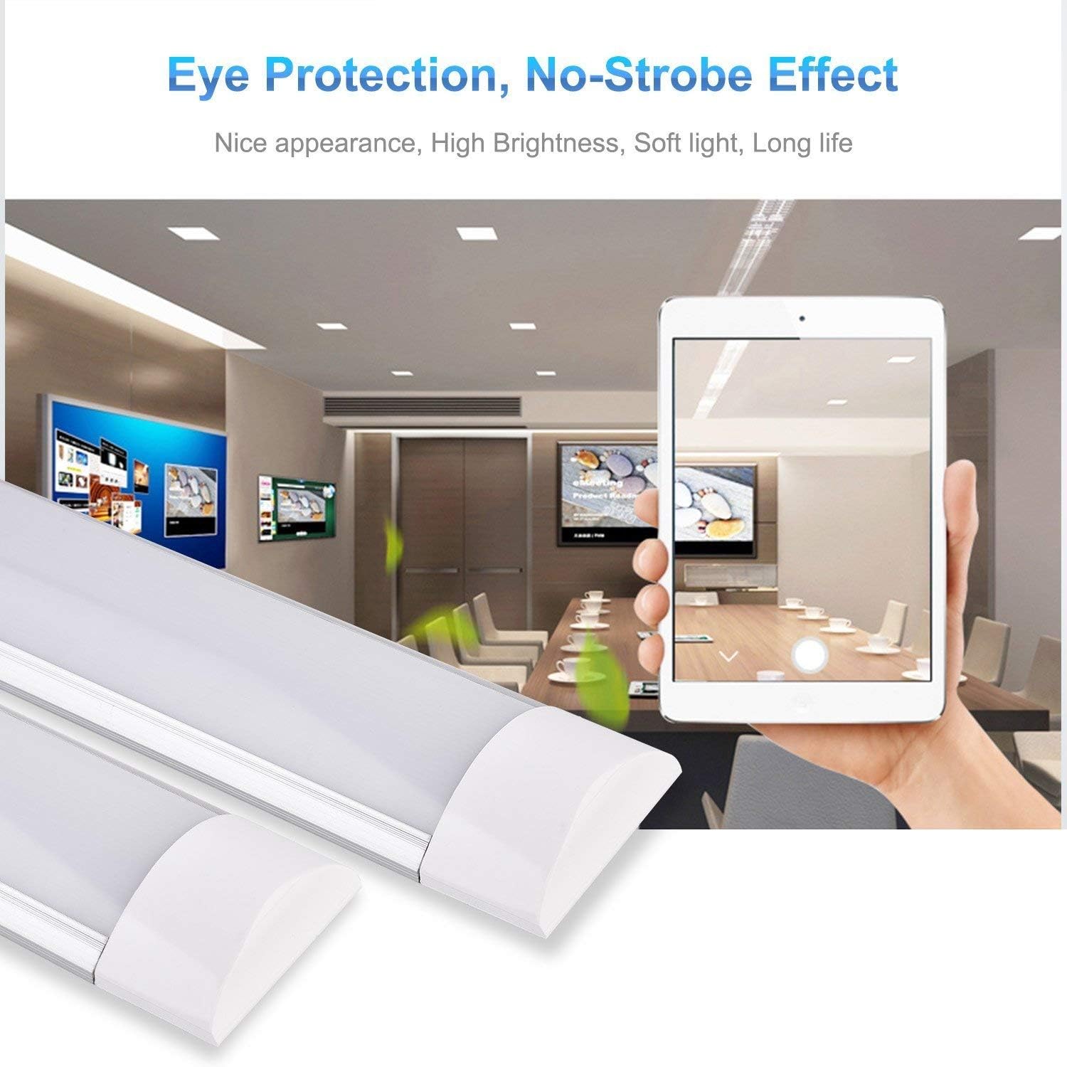 LED Batten 4ft 40W,Sararoom 120CM LED Tube Light Ceiling Surface ...