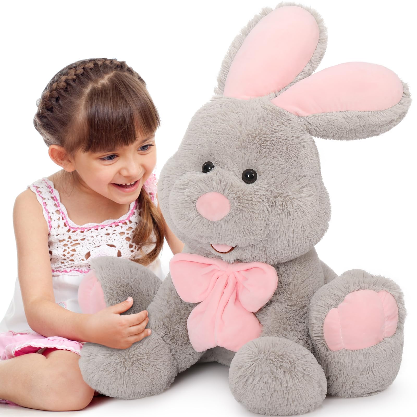Lanmore Giant Bunny Stuffed Animal Easter Rabbit Toy Plush, Soft Animal ...
