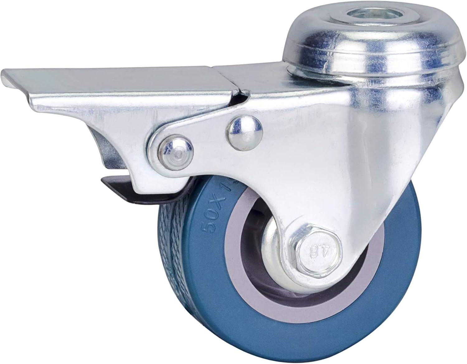 50mm Non Marking Grey Hard Rubber Castors (Braked) – 10mm Bolt Hole ...