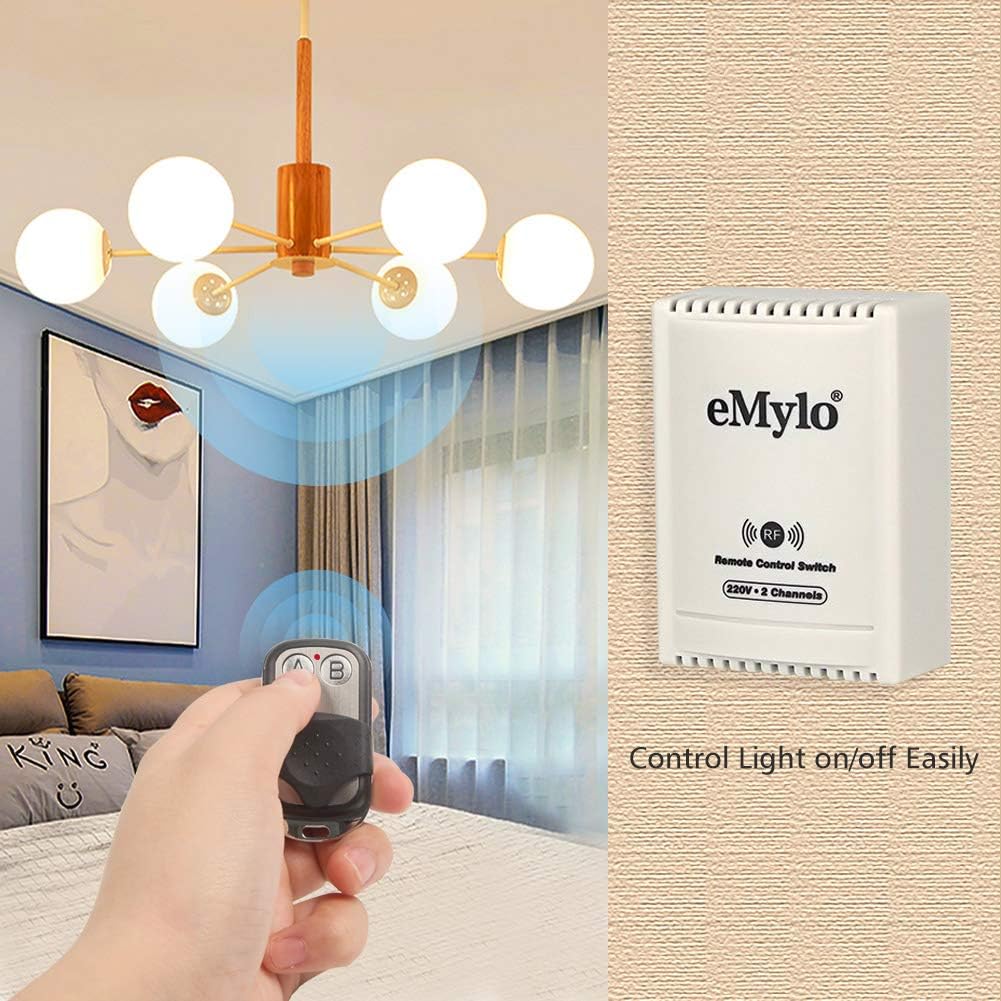 eMylo Smart Wireless RF Switch with 220v Remote Control 1000W 2 ...