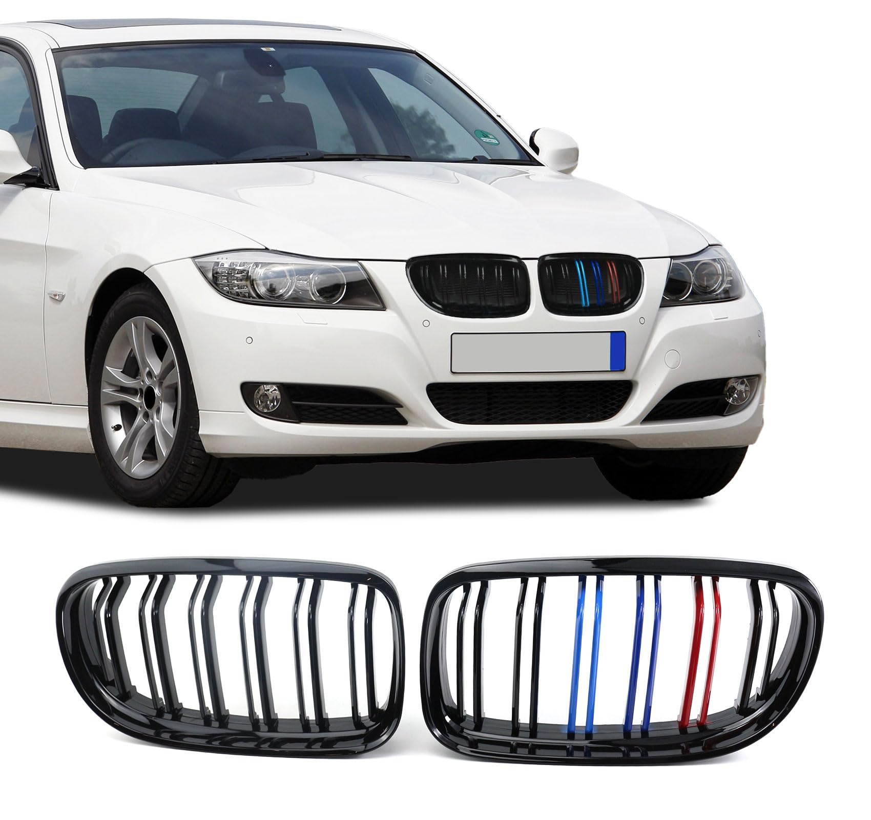 BDBO Front Grille Double Slats Front Grill for BMW E90(2008-2011 ...