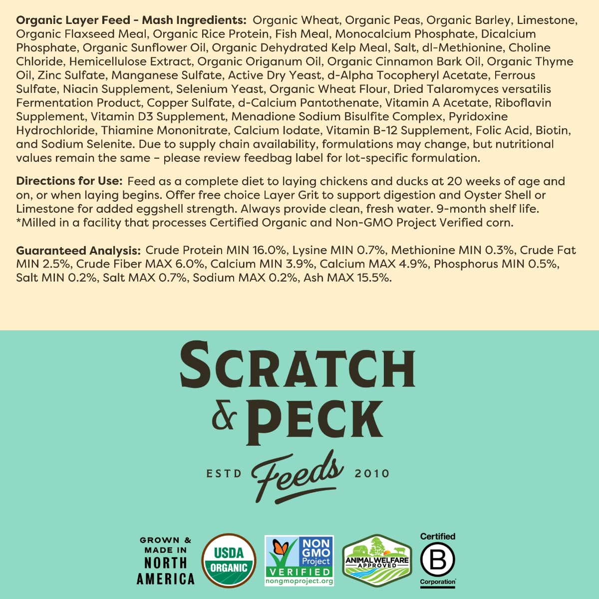 Scratch And Peck Feeds Whole Grain Layer Mash Chicken And Duck Feed ...
