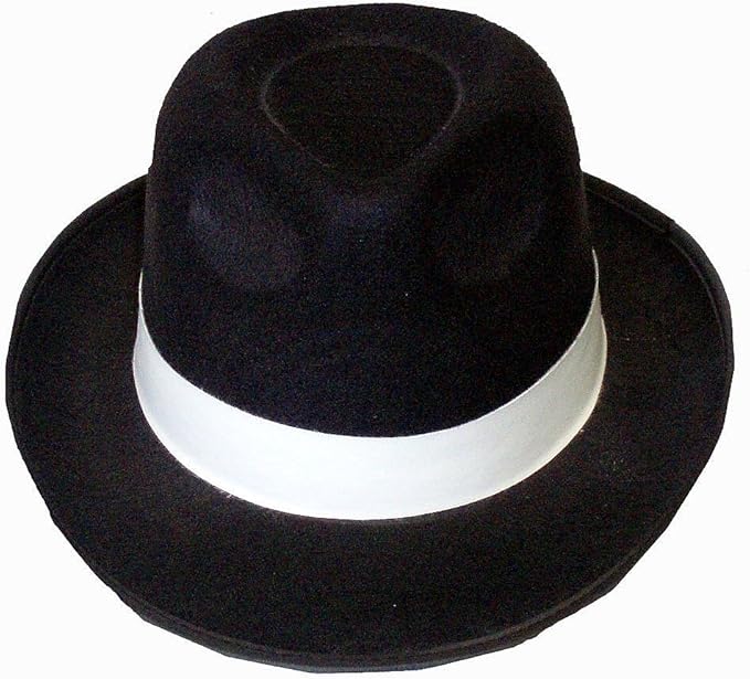 Henbrandt Adult Al Capone Gangster Hat Black with White Ribbon: Amazon ...