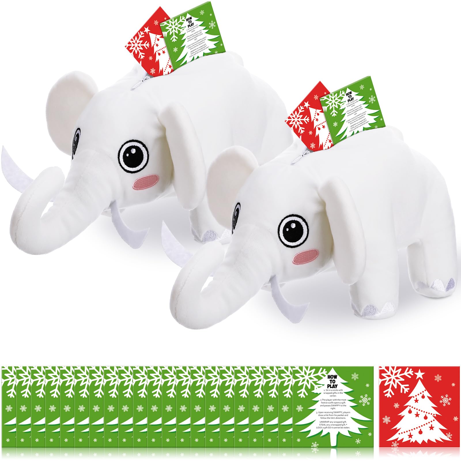 Liliful 2 Pcs White Elephant Game Christmas Party Games White Elephant ...