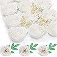 Amazon.com: Mverse 18 Pcs Small Paper Flowers for Crafts, Paper Rose ...