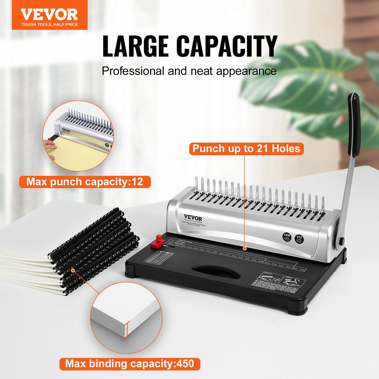 Mua VEVOR Binding Machine, Comb Binding Machine 21-Holes Binding 450 ...