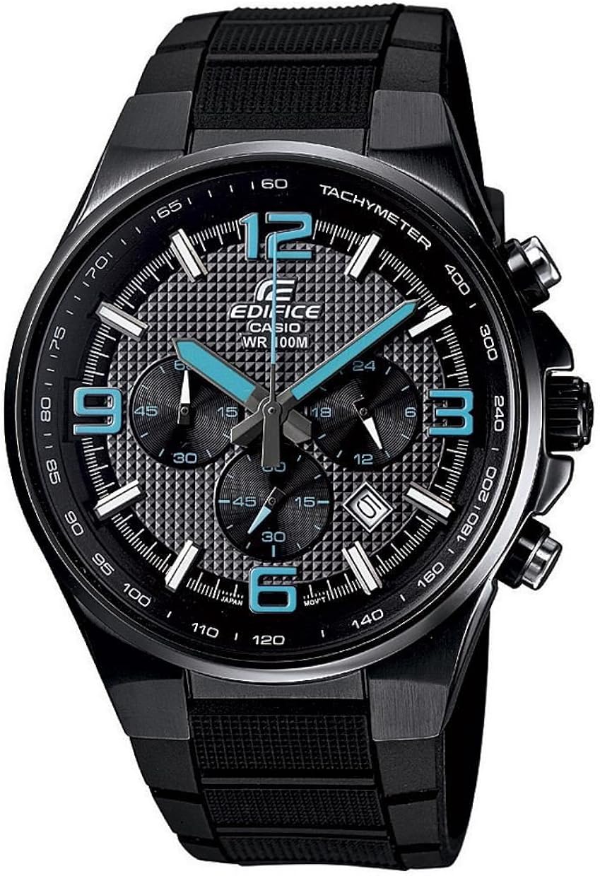 Casio Edifice Analog Quarz Chrono Herren-Armbanduhr Schwarz Blau EFR ...