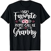 Amazon.com: My Favorite People Call Me Gram Shirt Floral Mother's Day T ...