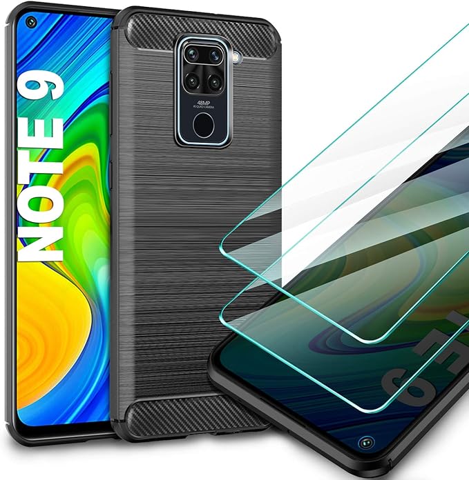 AROYI Coque Xiaomi Redmi Note 9&[Lot de 2] Redmi Note 9 Verre trempé ...