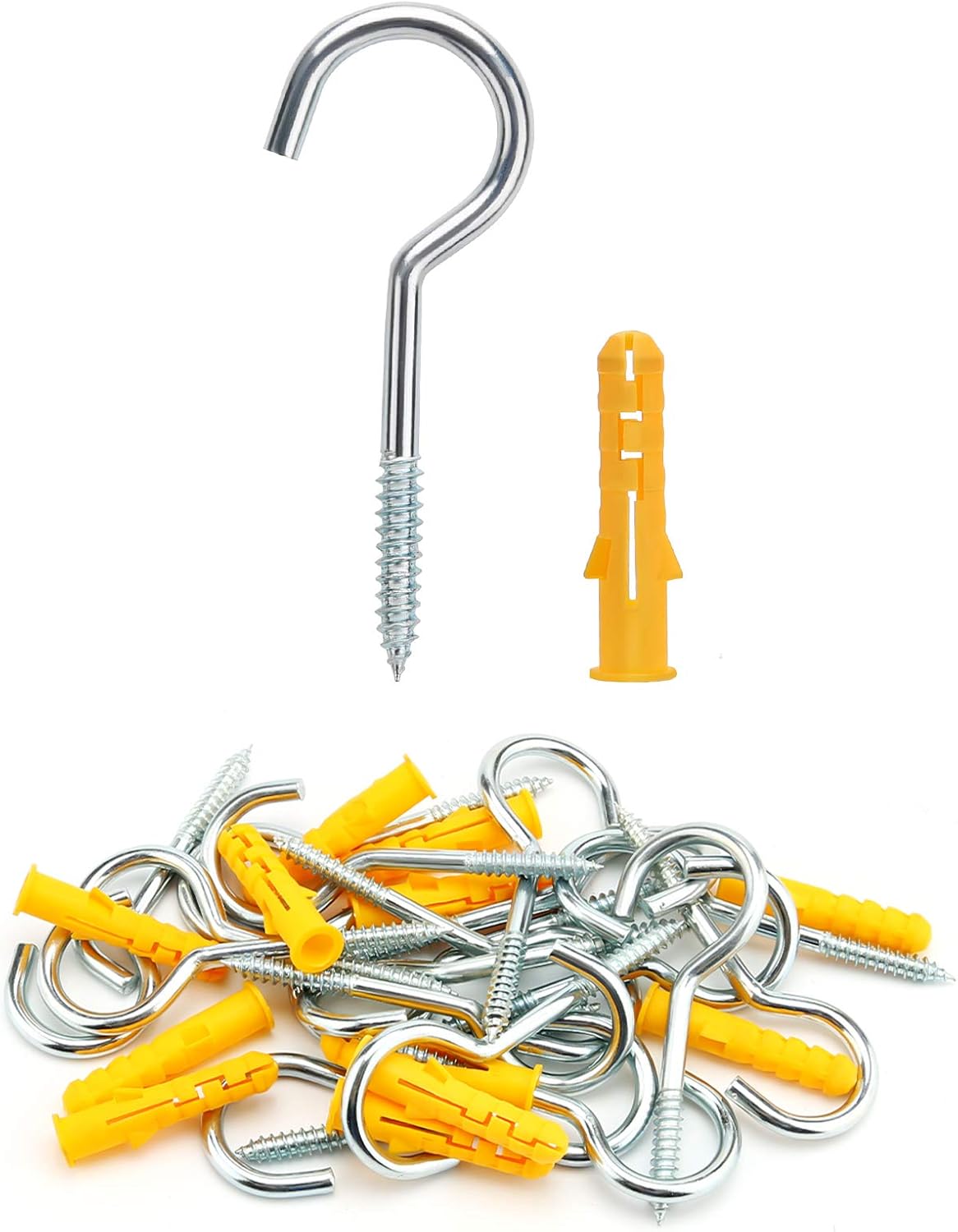 AIEX 20 Sets 2.9 Inch Ceiling Cup Hook Screw Hooks Screw-in Cup Hooks ...