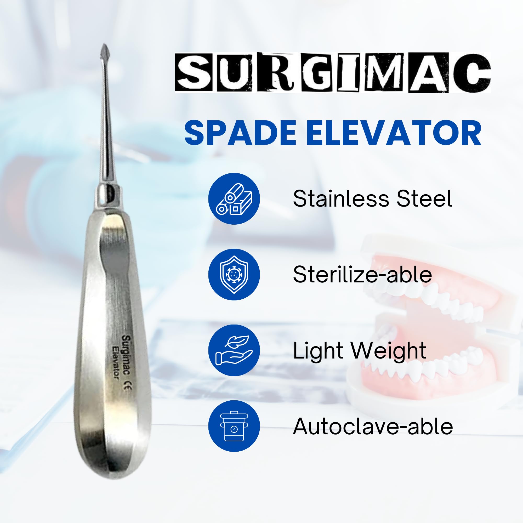 Mua SURGIMAC Dental Elevator #60 Spade Elevator Concave Tip Stainless ...