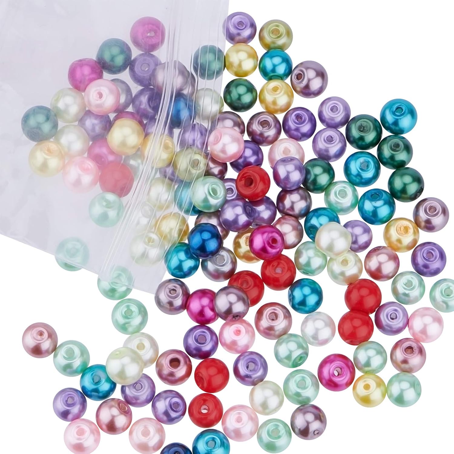 PandaHall 200PCS 6mm Perline Vetro Perline per Bigiotteria Perline ...