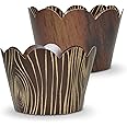 Amazon.com: Wood Grain Cupcake Wrapper - Bridal & Wedding Decor ...