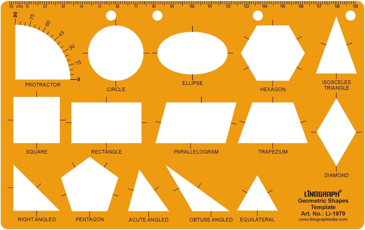 Linograph Geometric Shapes Drawing Drafting School & Office Template ...
