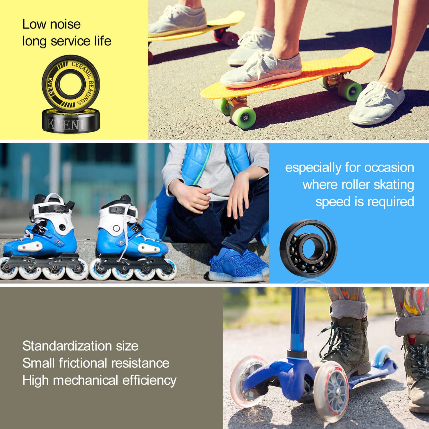 Mua Premium Skateboard Bearings, 608rs Longboard Bearing Black Ceramic ...