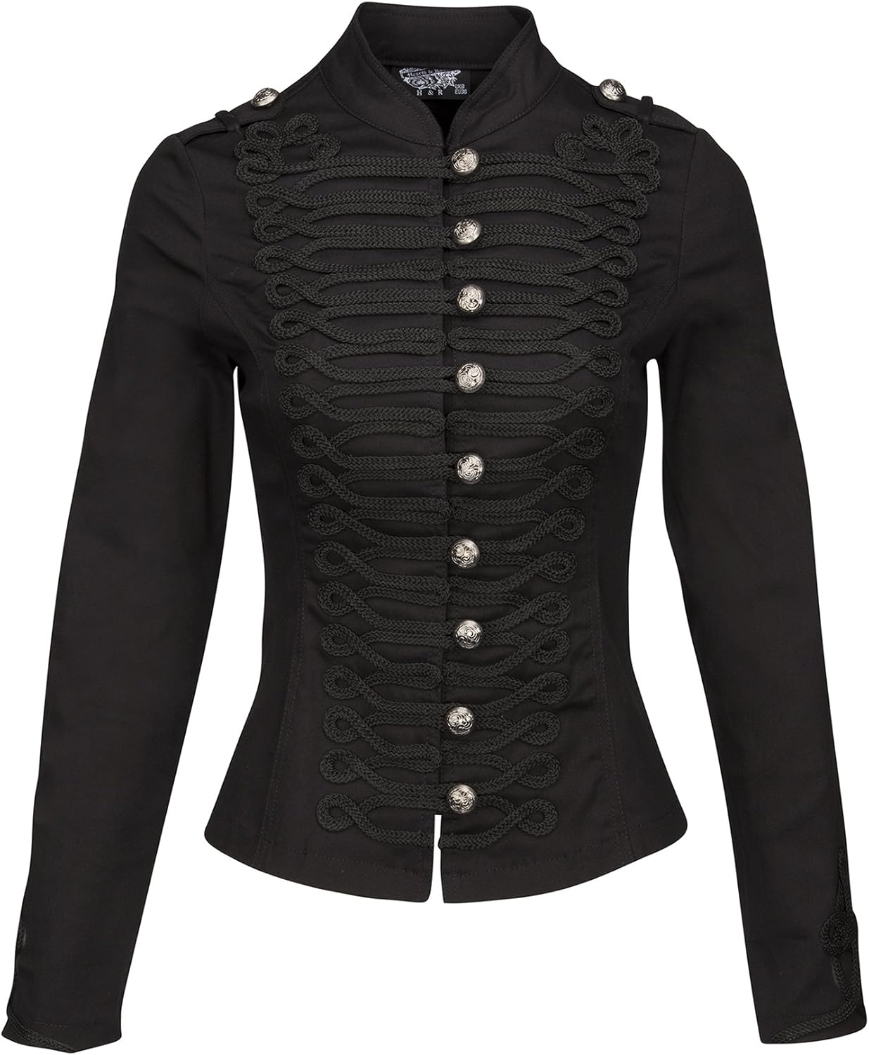 Amazon.com: Womens Black Military Look Steampunk Gothic Jacket with ...