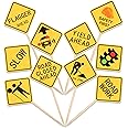 Amazon.com: Outus 100 Pieces Construction Cupcake Topper Road Sign ...