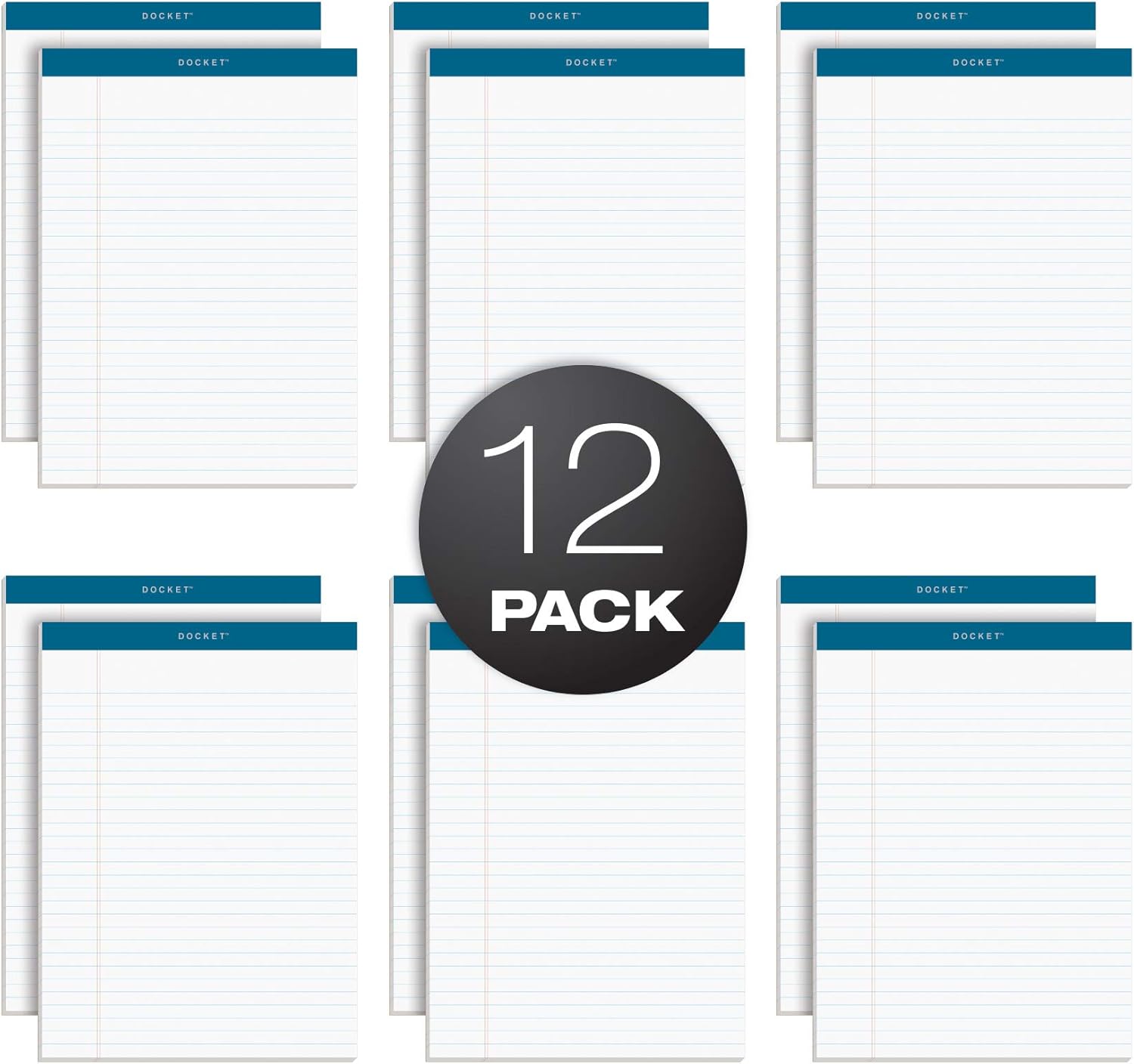 Amazon.com : TOPS Docket Writing Pads, 8-1/2" x 11-3/4", Legal Rule ...