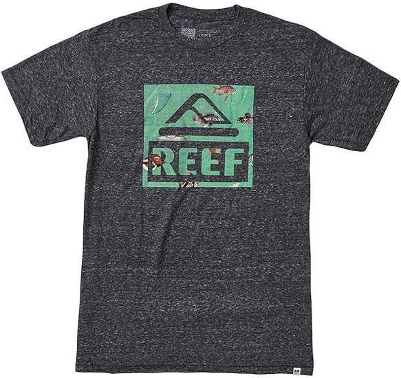 Reef_Apparel Men's Reef Bay Tee Black/heathe T-Shirt: Buy Online at ...