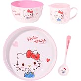Amazon.com: Hello Kitty Bear Sakura Cute Pink Dinnerware Flatware Meal ...