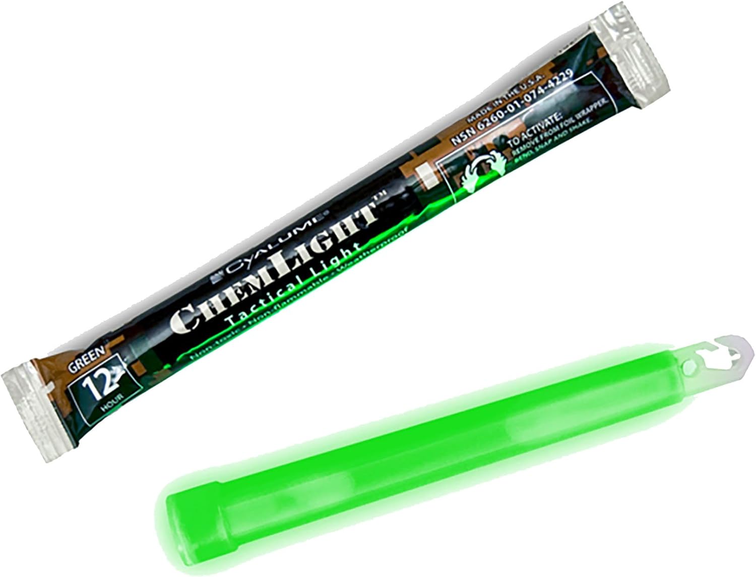 Cyalume 12 Hour 6” Military ChemLight (15cm) Green lightstick: Amazon ...