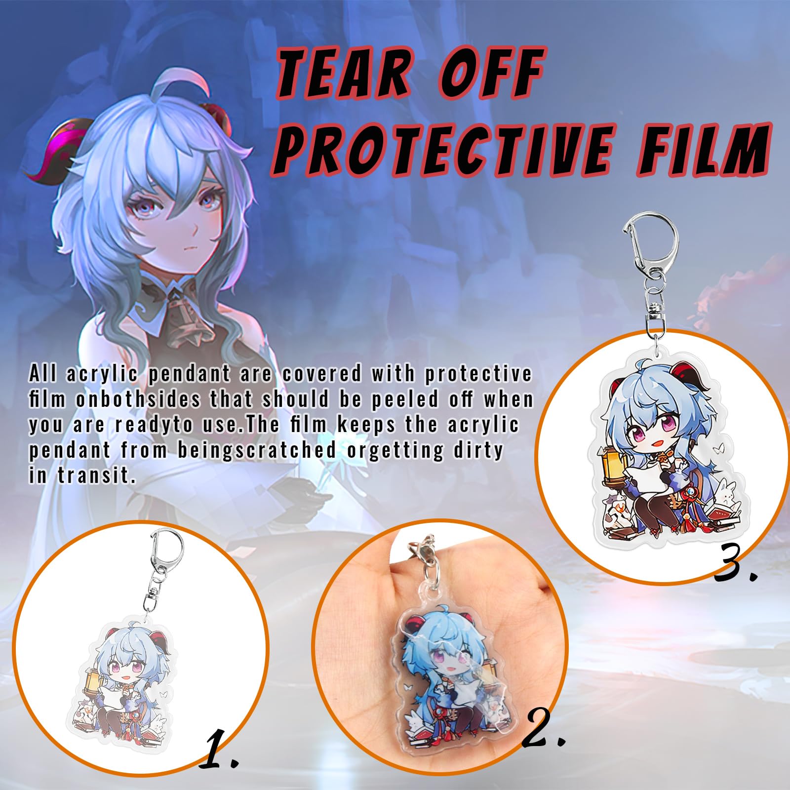 Mua XiXiRan Genshin Impact Keychain*8pcs, Genshin Impact Key Ring Set ...