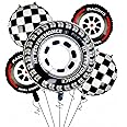 Amazon.com: Kwuz Race Car Balloons Wheels Checkered Balloons Set - 30 ...
