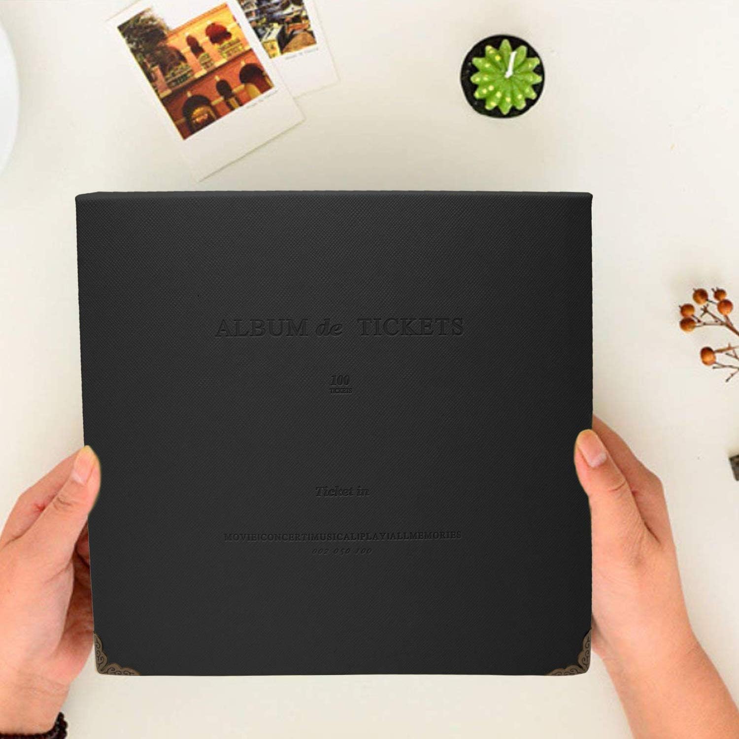 Ardermu Ticket Stub Organizer – 100 Pockets Leather Ticket Stub Album ...