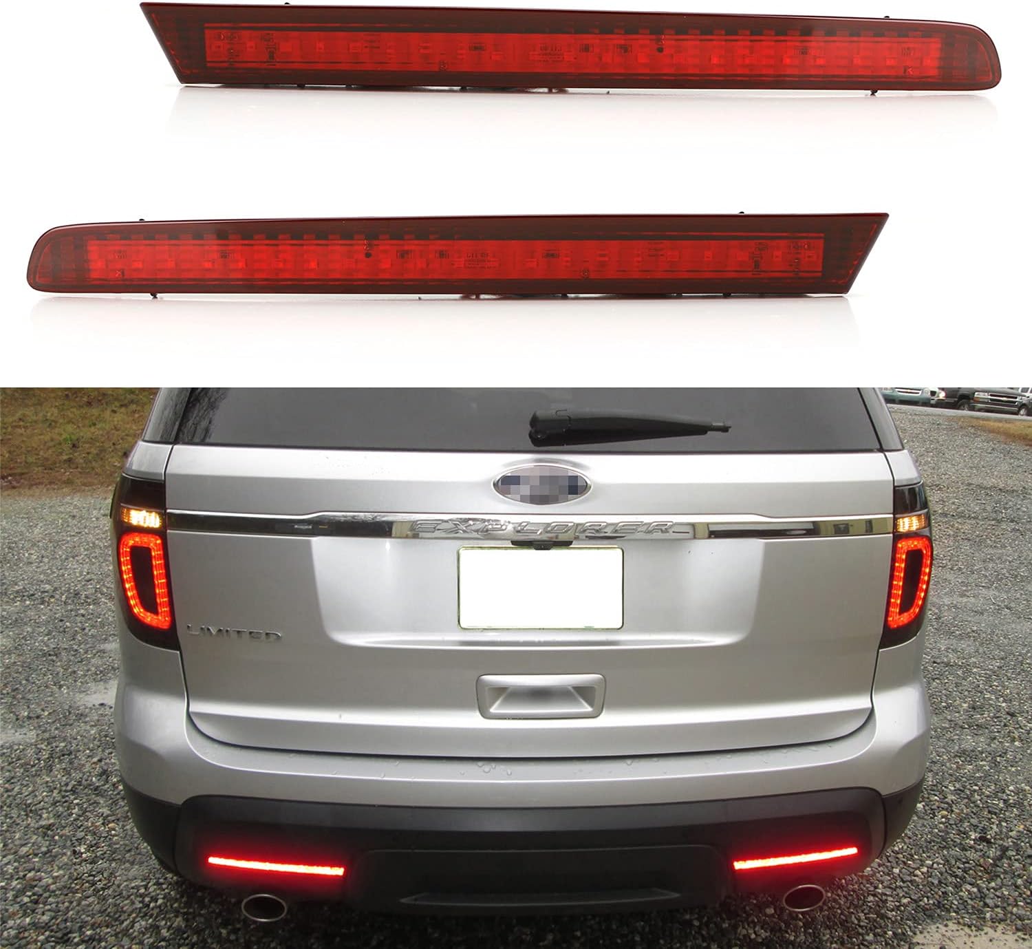 Amazon.com: iJDMTOY Red Lens 21-SMD Full LED Bumper Reflector Lights ...