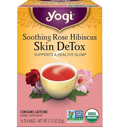 Yogi Tea Soothing Rose Hibiscus Skin DeTox Tea - 16 Tea Bags per Pack ...
