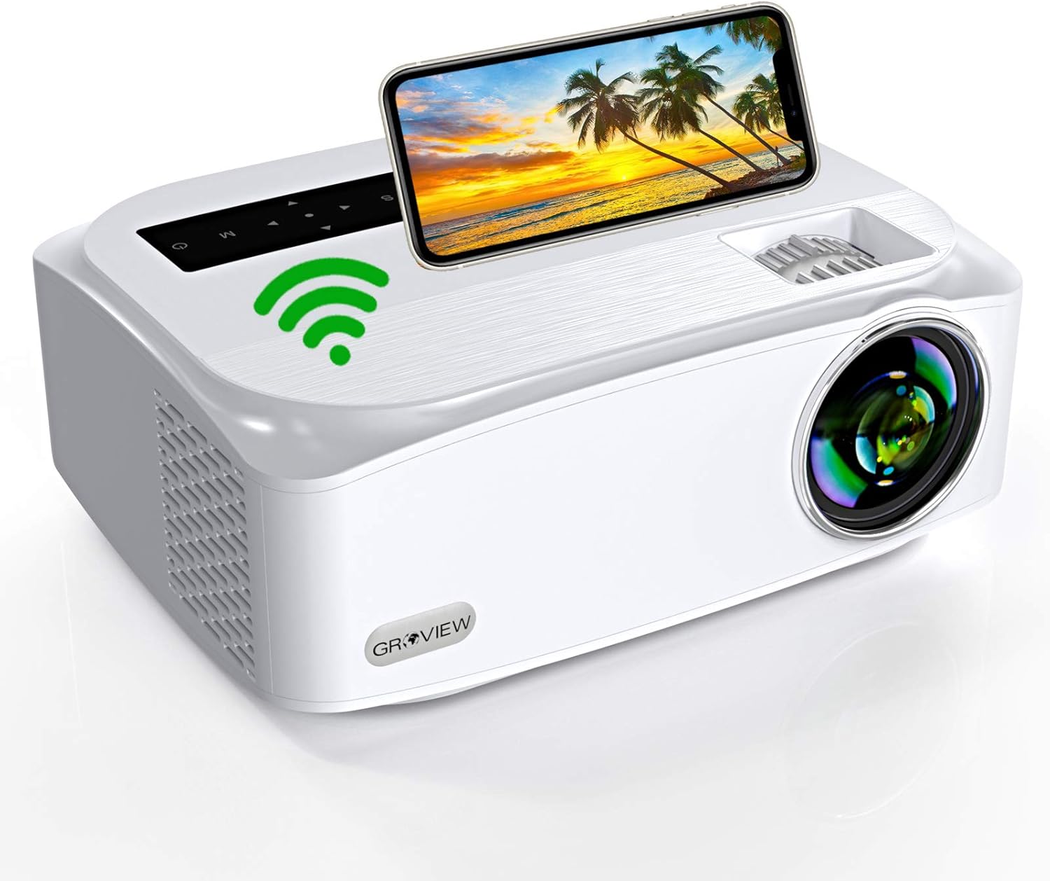 WiFi Projector, GROVIEW Native 1080P Wireless Projector, Support 4K ...