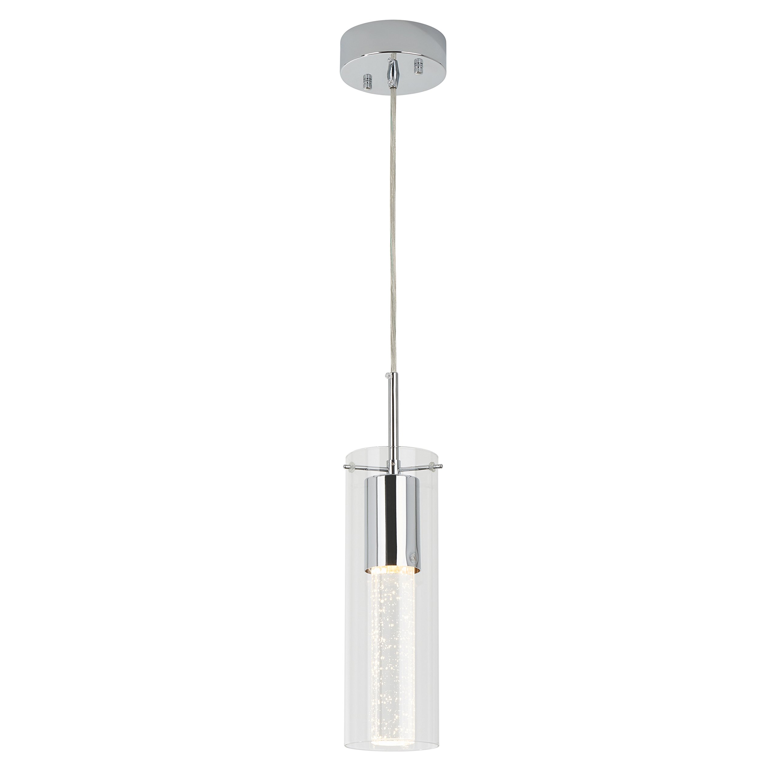 Artika OME1LB-HD1 Essence Chrome 1-Pendant LED Light Fixture, 12-inches ...