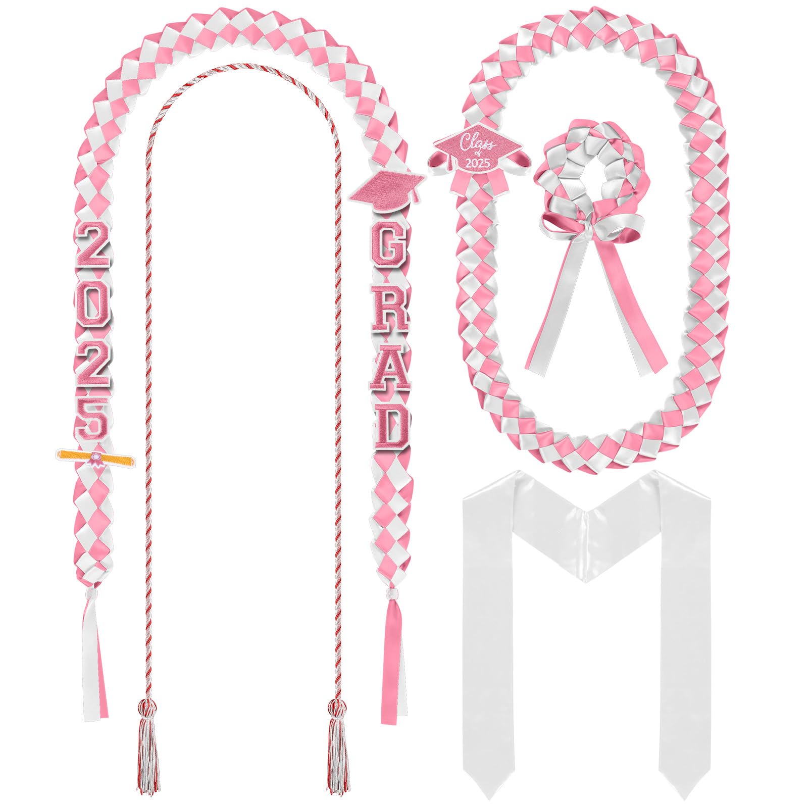 Canlierr 18 Pcs Graduation Leis and Stole and Honor Cords 2025 Braided ...