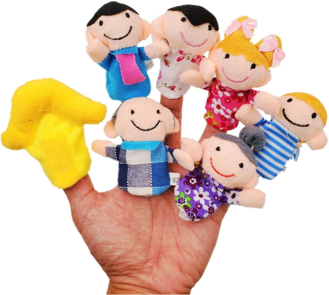 JZK 24 Finger Puppets Set animals family members cute Cloth Plush ...
