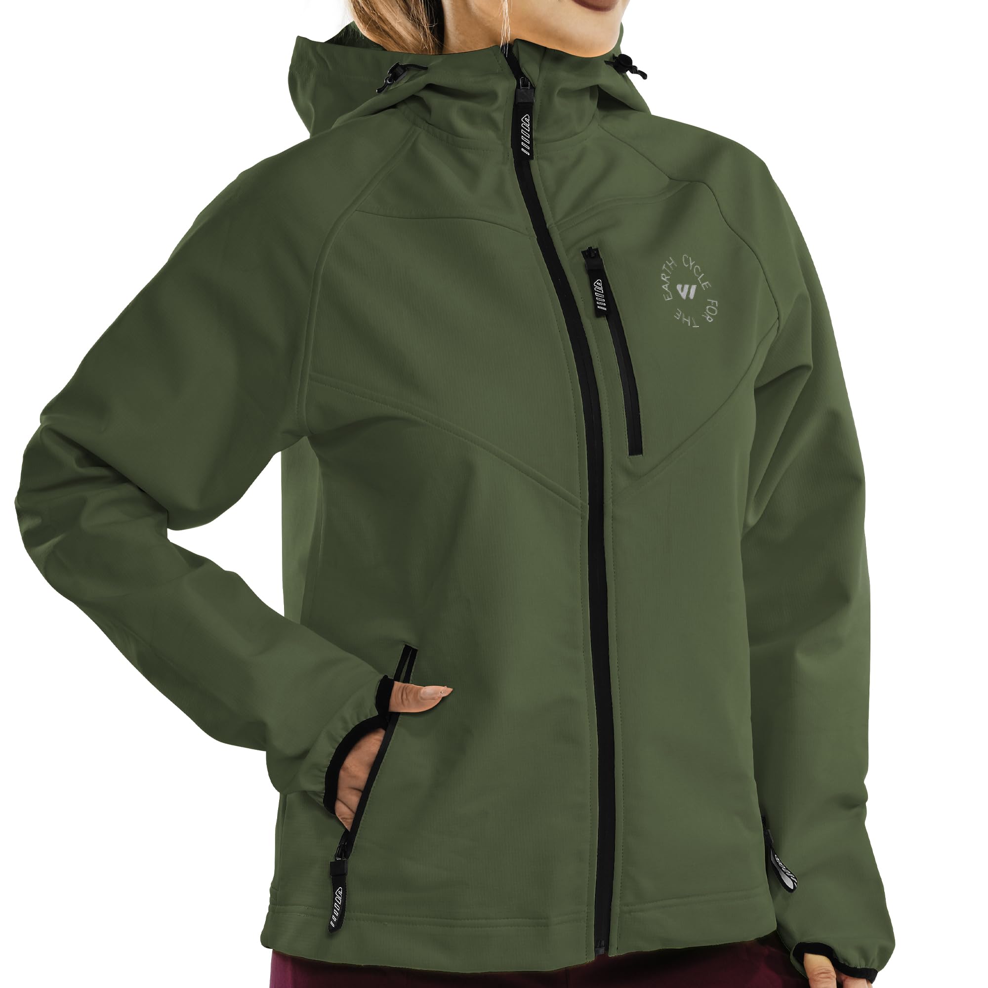 Wulibike Rain Jackets Women Waterproof Softshell Cycling Fleece ...