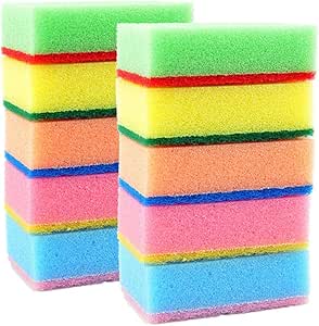 Amazon.com: Sponge Scouring Pads - Pack of 10 - Fun Assorted Colors ...