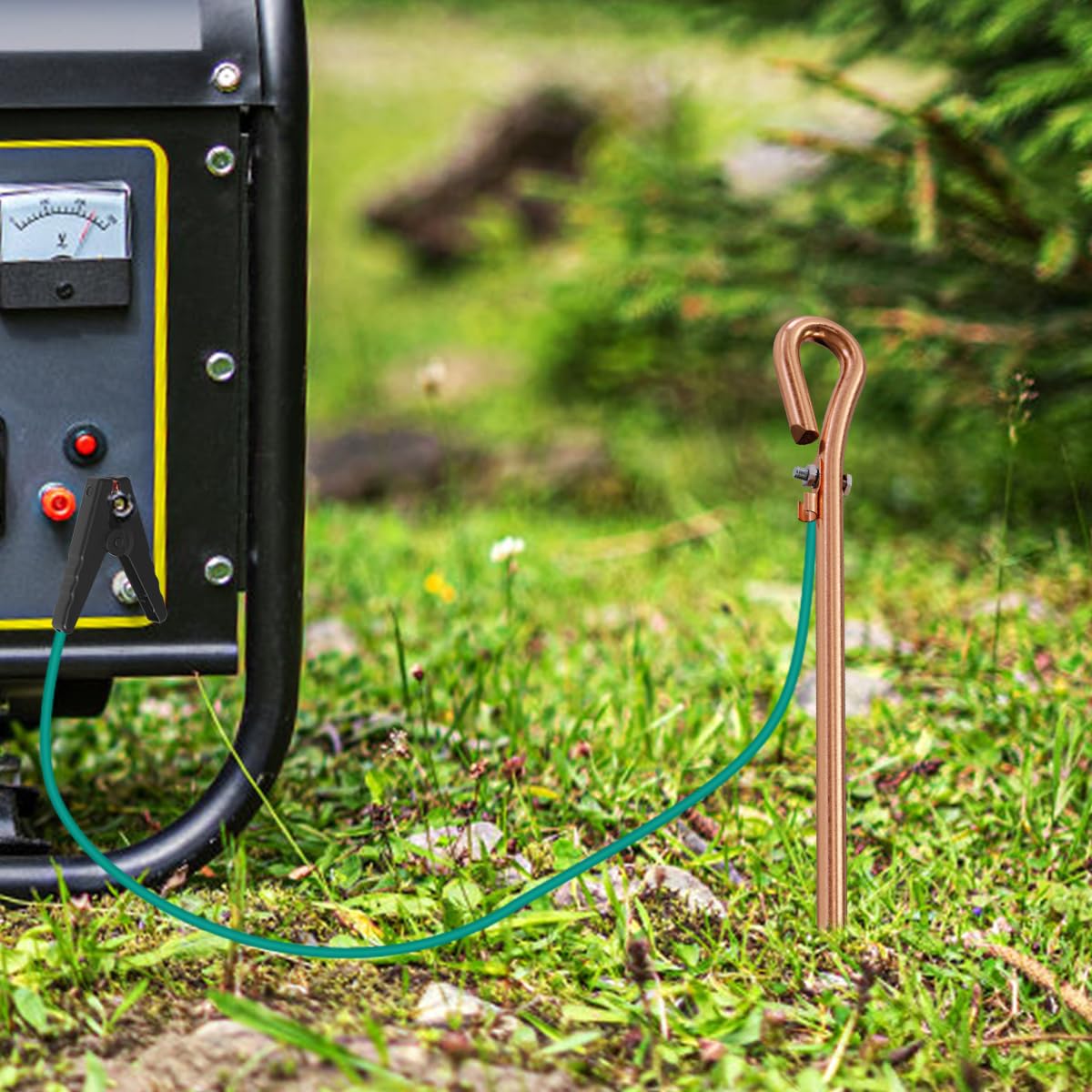 Portable Grounding Rod With 4ft 12AWG UL Listed Grounding Wire With ...