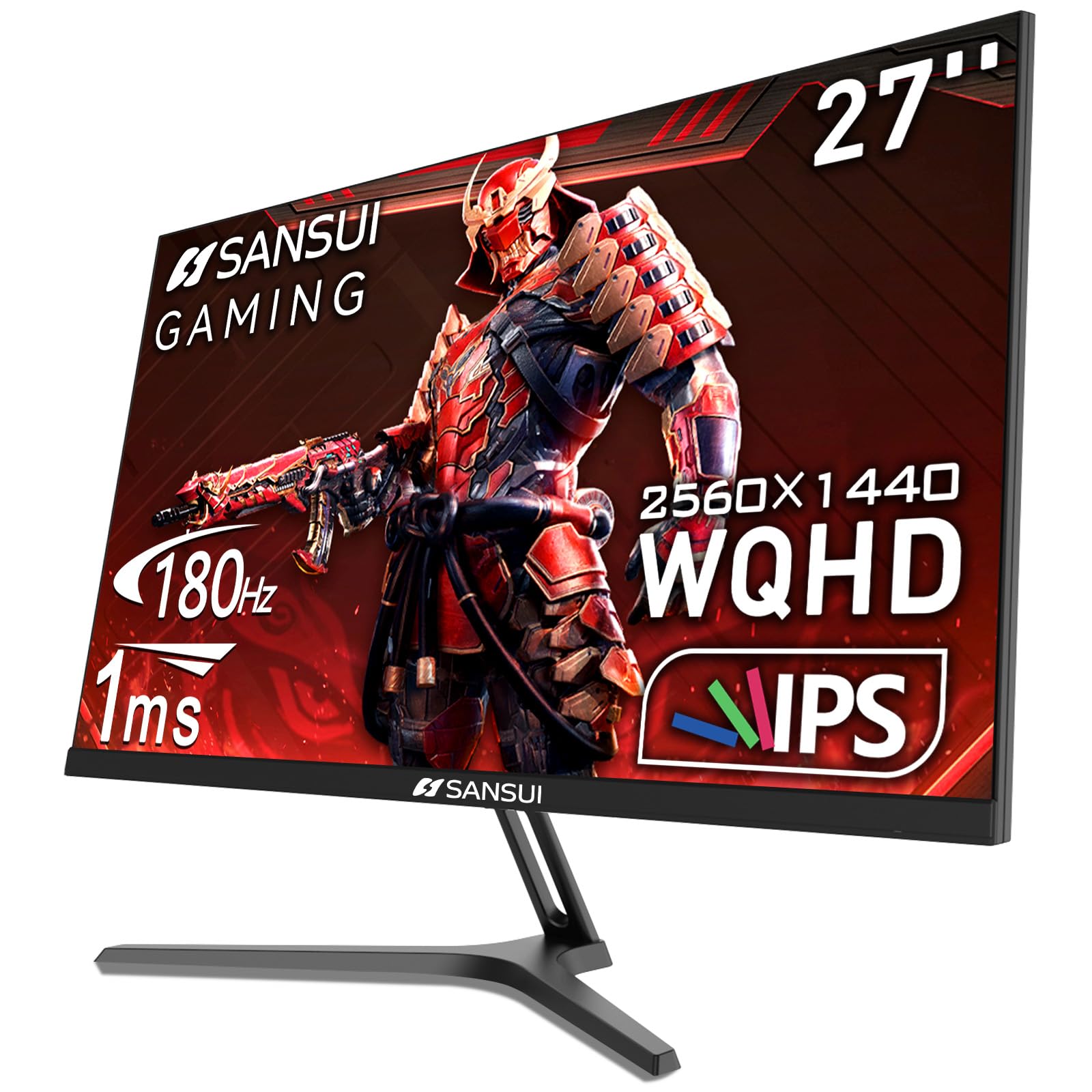 SANSUI 27 Inch WQHD 2560 x 1440 IPS Gaming Monitor, 180Hz 1ms Computer ...