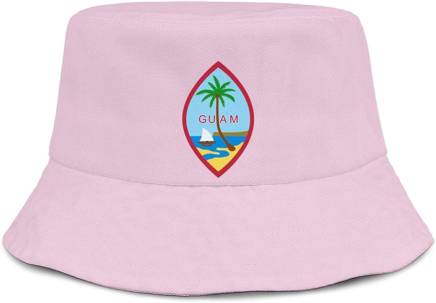 Amazon.com: Bucket Hat Guam-Seal-Coconut-Tree-Boat- Fishing Hat ...