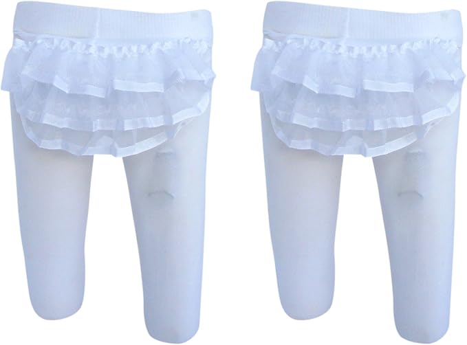 Amazon.com: Trimfit Baby Girls Sheer Ribbon Rhumba Tights 2-Pack White ...