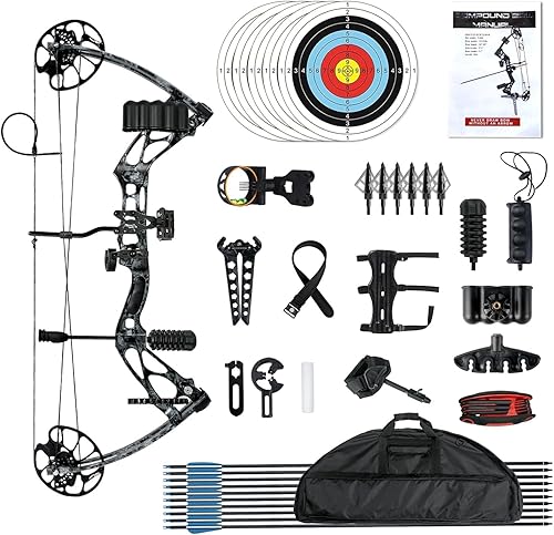 Compound Bow and Arrow Set 30-70 lbs for Adult, Adjustable Hunting ...