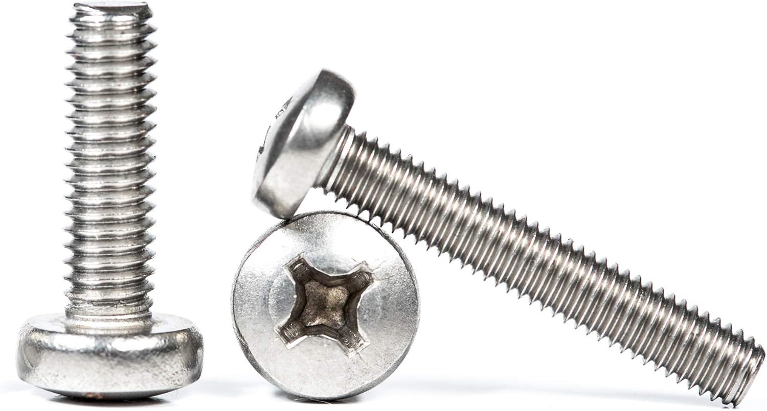 Lot de 20 vis à tête bombée cruciforme M6 en acier inoxydable A2 DIN 965 Bricolage Vis à métaux