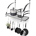 Amazon.com: Sorbus Kitchen Wall Pot Rack with Hooks — Decorative Wall ...