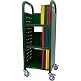 Amazon.com: Workington Rolling Book Truck Book Cart with 3 Flat Shelves ...